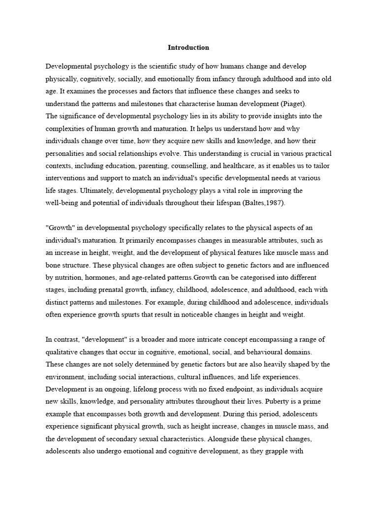 Dev Practical | PDF | Developmental Psychology | Adolescence