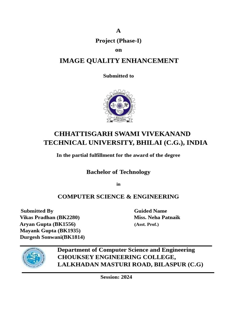 Final - Documentation FORMAT - Project Phase I 2023 | PDF | Image ...