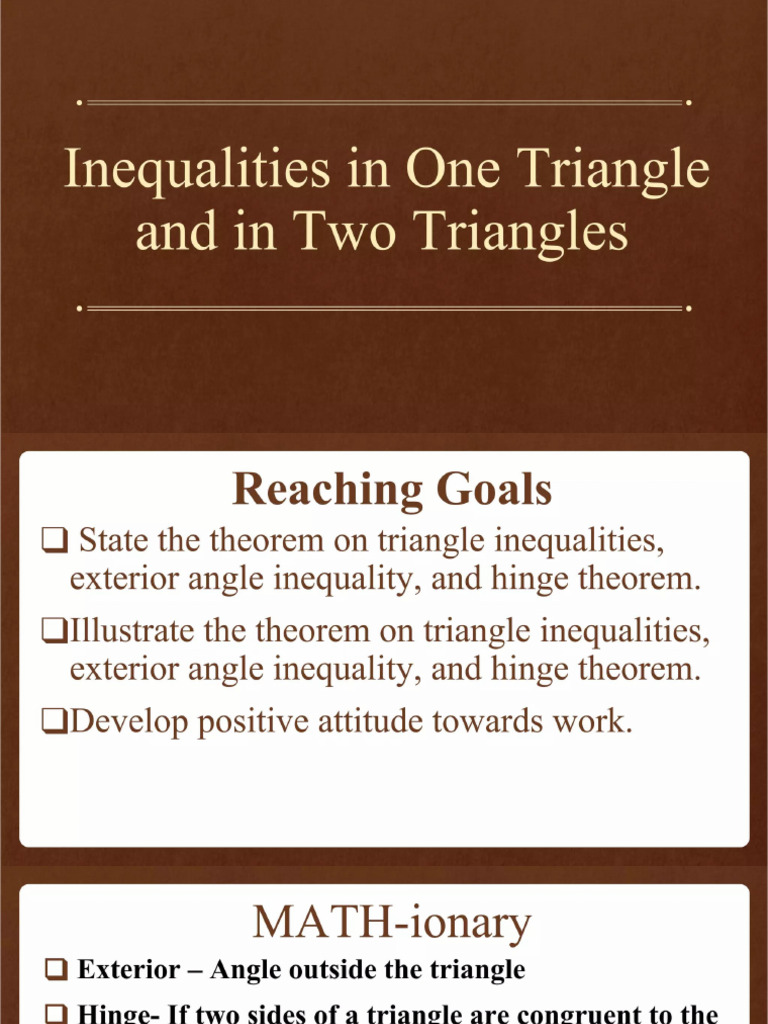 Triangle Inequality Theorems | PDF