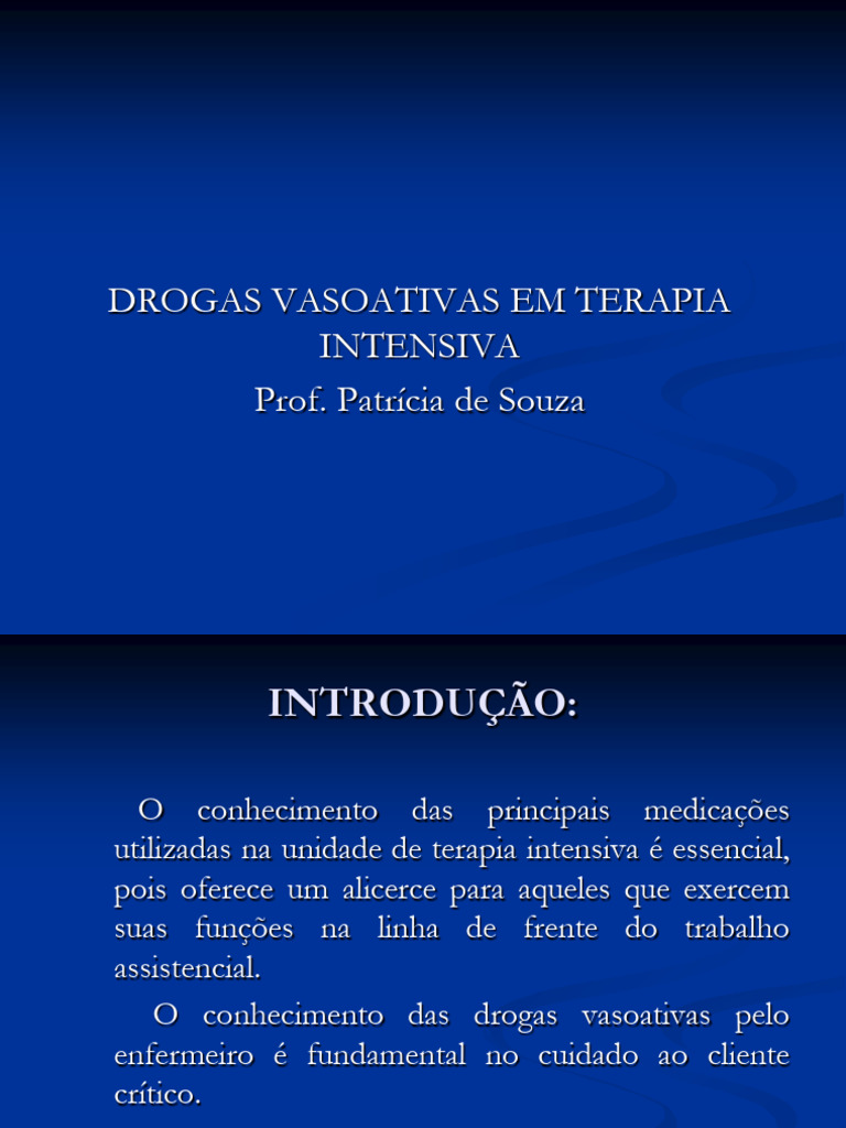 Drogas Vasoativas 2019 A2 | PDF | Norepinefrina | Choque (circulatório)