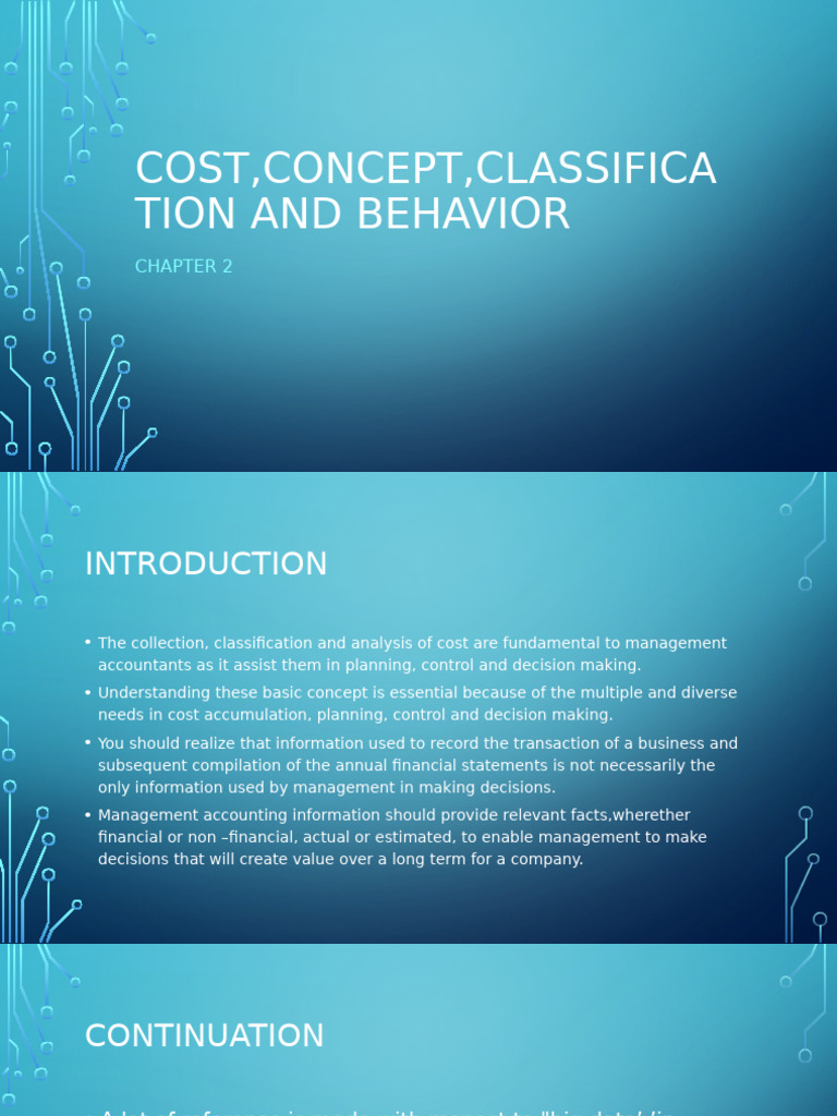 Cost, Concept, Classification and Behavior | PDF | Cost | Inventory