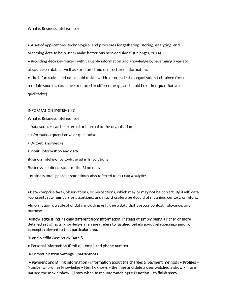 What Is Business Intelligence | PDF | Business Intelligence | Data