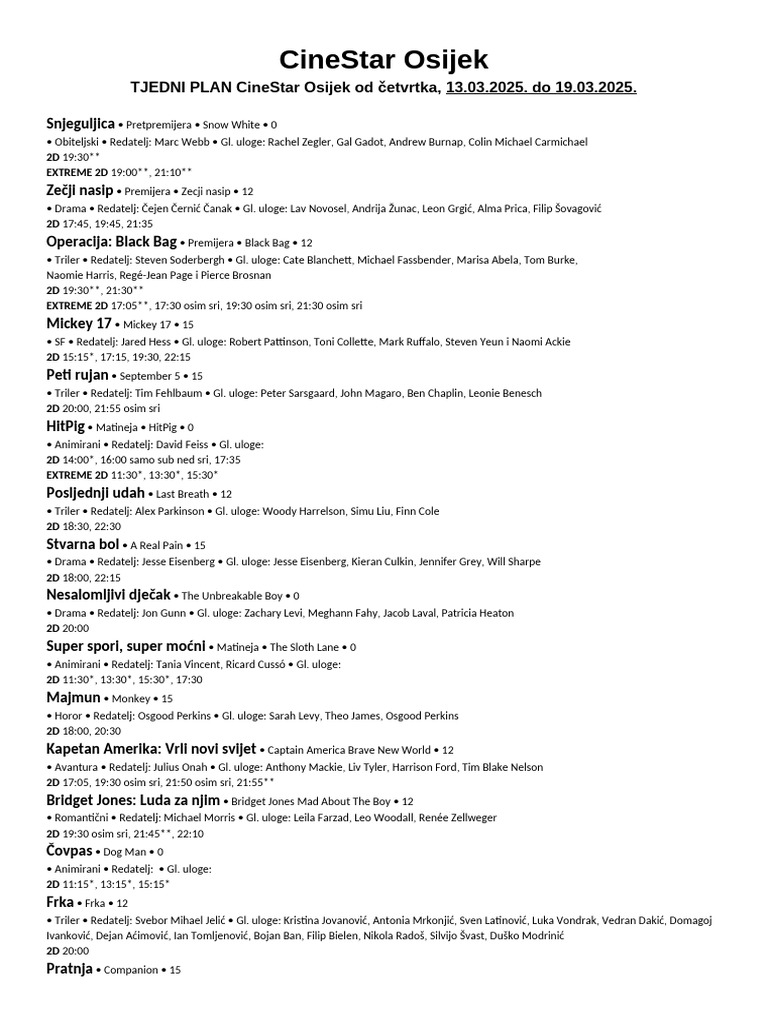CineStar Osijek 13.03.2025 | PDF
