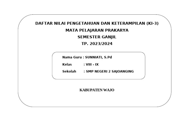 Daftar Nilai Pengetahuan Dan Keterampilan | PDF