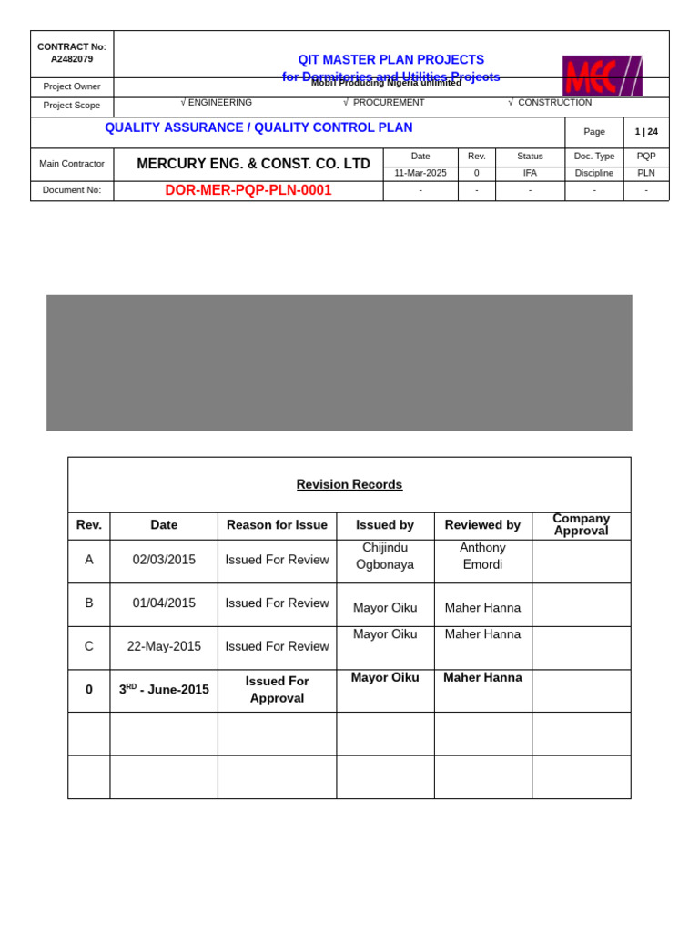 Quality Assurance-Quality Control Plan | PDF | Specification (Technical ...