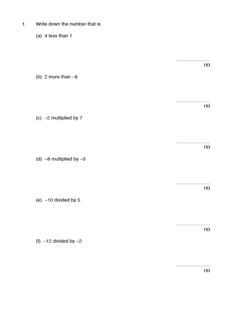 Corbett Arithmetic With Negatives Pdf Pdf Arithmetic Mathematics 5368