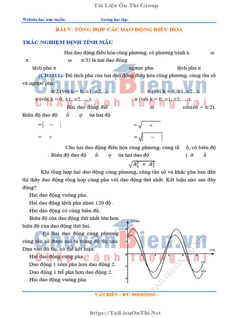 Tổng Hợp Doa Động Điều Hoà Lý Thuyết | PDF