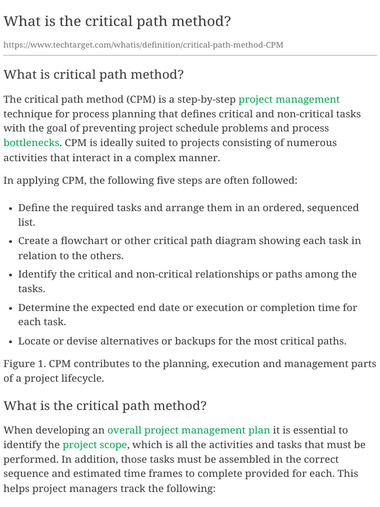 What is the critical path method + | PDF | Project Management | Computing