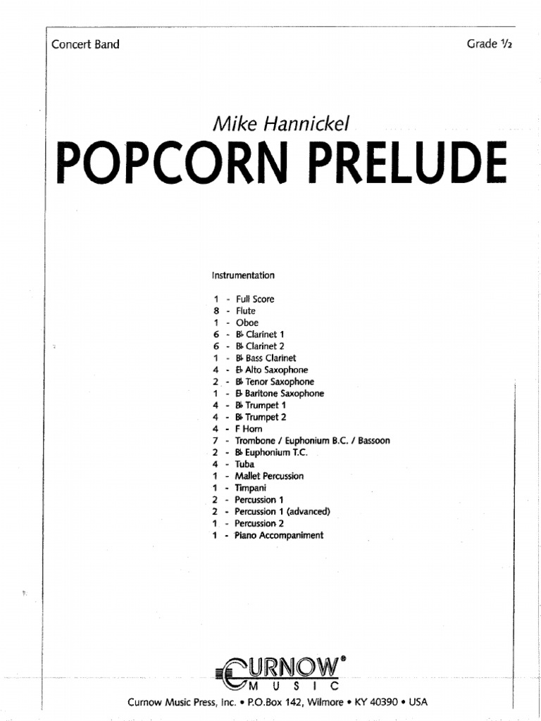 Popcorn Prelude | PDF