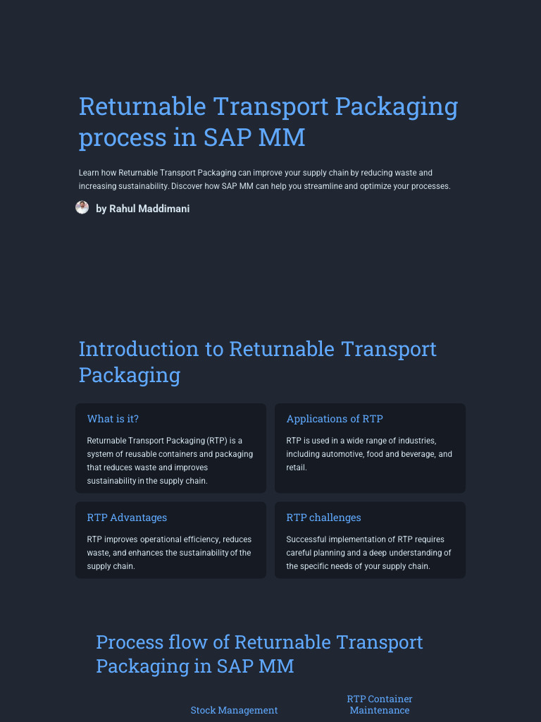 Returnable Transport Packaging Process I | PDF | Transport | Supply Chain