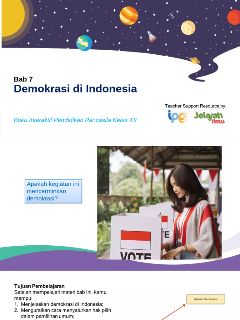 Power Point Buku Interaktif Pp Xii Bab 7 Demokrasi Di Indonesia | PDF