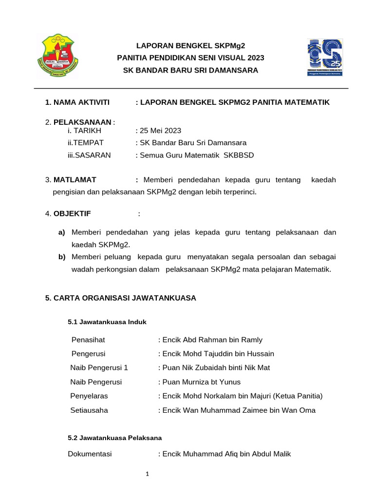 LAPORAN BENGKEL SKPMg2 | PDF