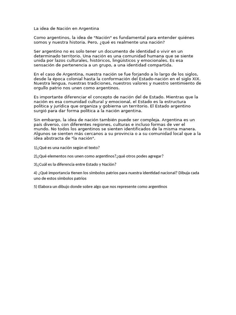 La Identidad Nacional Argentina | PDF