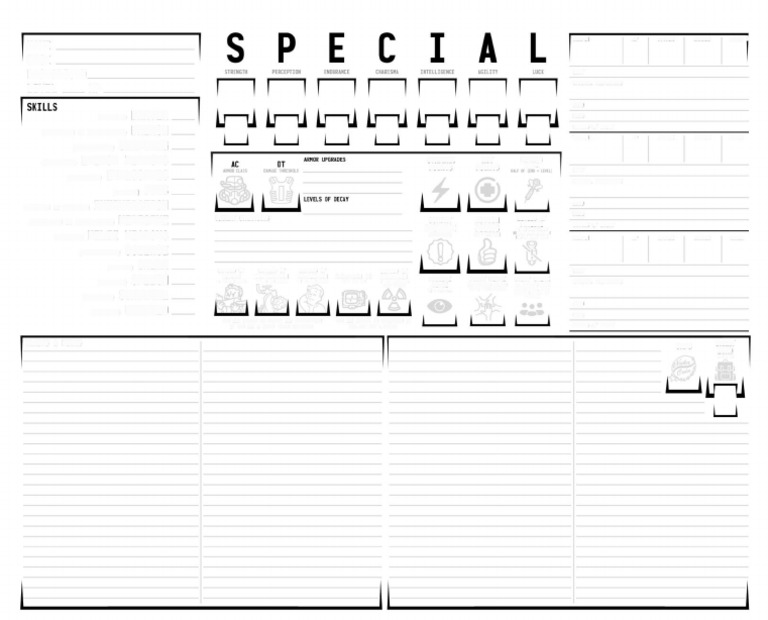 Fallout TTRPG Minimalist Character Sheet | PDF | Role Playing Games ...