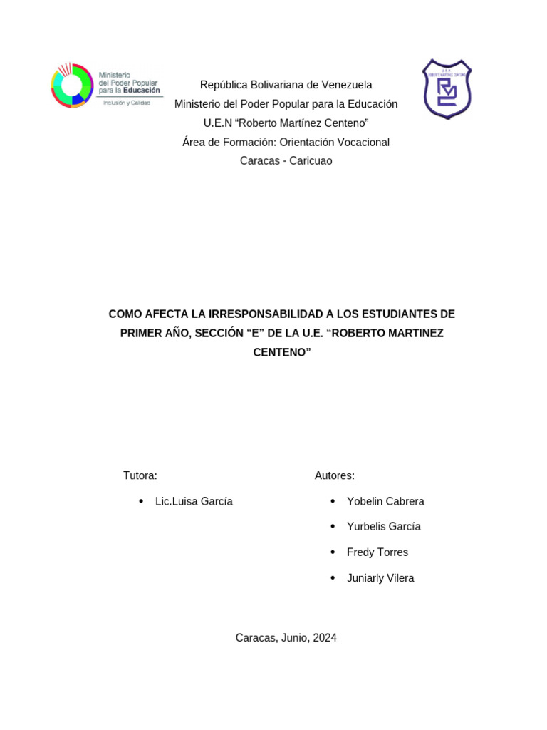 Consecuencias de la Irresponsabilidad Escolar | PDF | Adolescencia ...