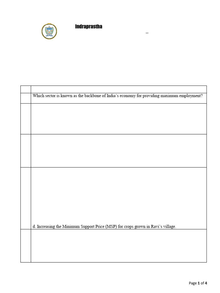 Class 9 Economics Revision Worksheet | PDF | Poverty | Poverty ...