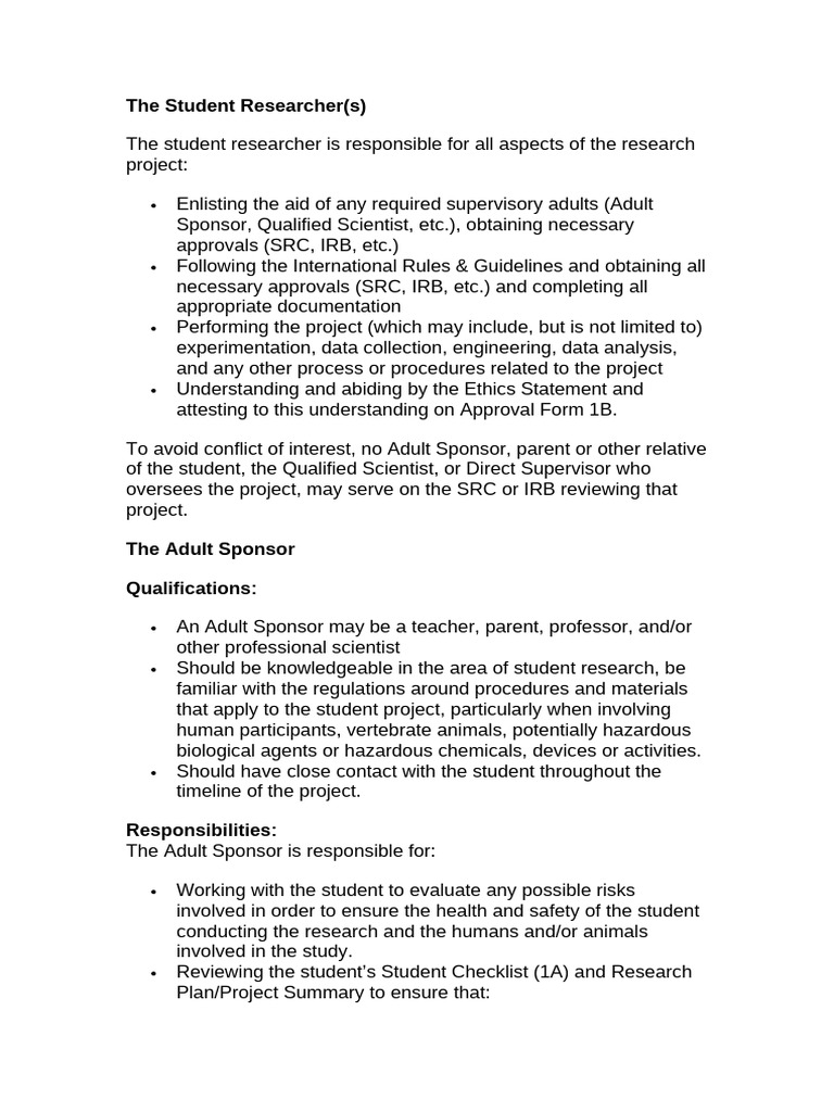 Student Research Project Guidelines | PDF | Institutional Review Board ...