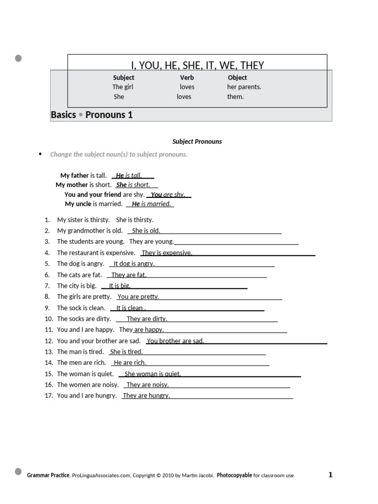 Grammar Practices 10 Sample Worksheets 1 | PDF