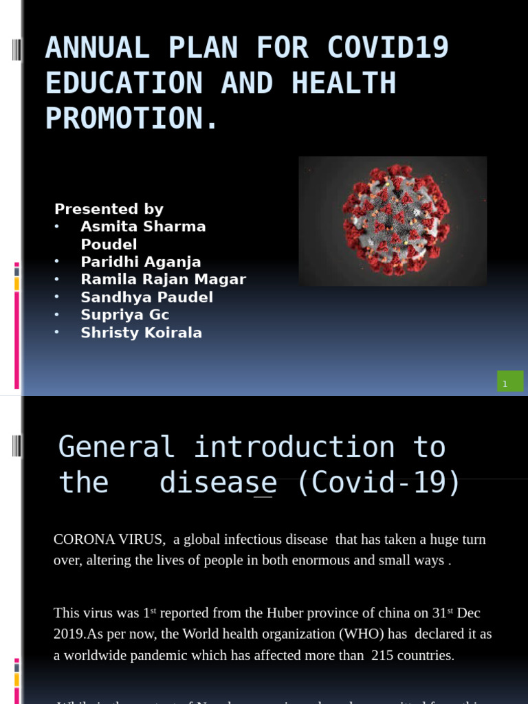 Annual Report For Covid19 Education and Health Promotion | PDF ...