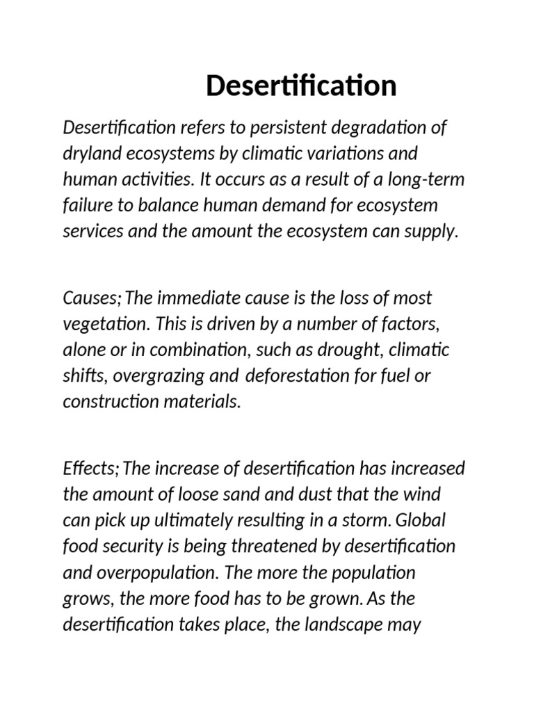 Desertification | PDF