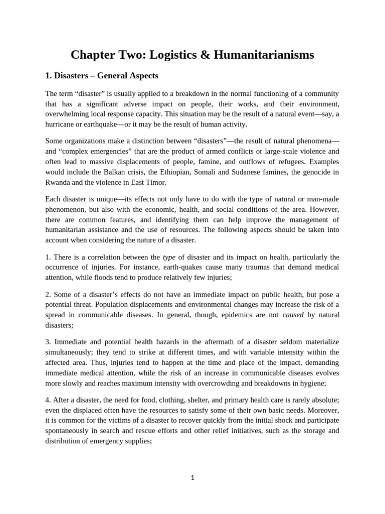Disaster Impact on Humanitarian Logistics | PDF | Logistics | Emergency ...