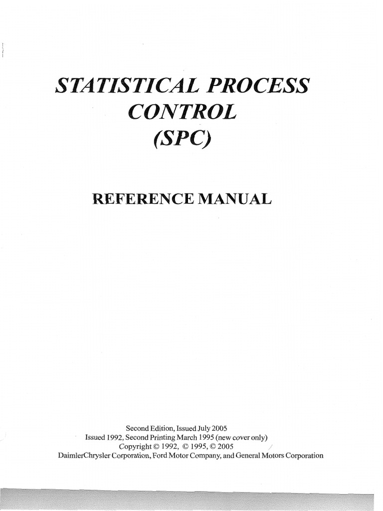AIAG Statistical Process Control SPC 2nd | PDF | Data | Statistics