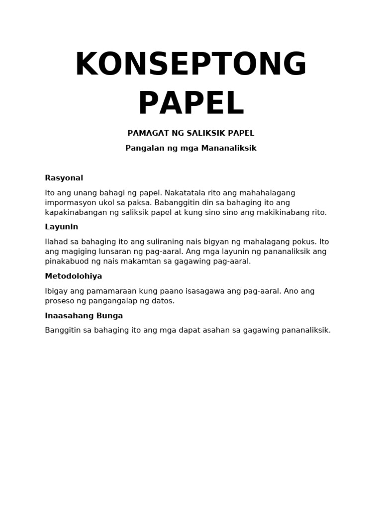 Konseptong Papel | PDF