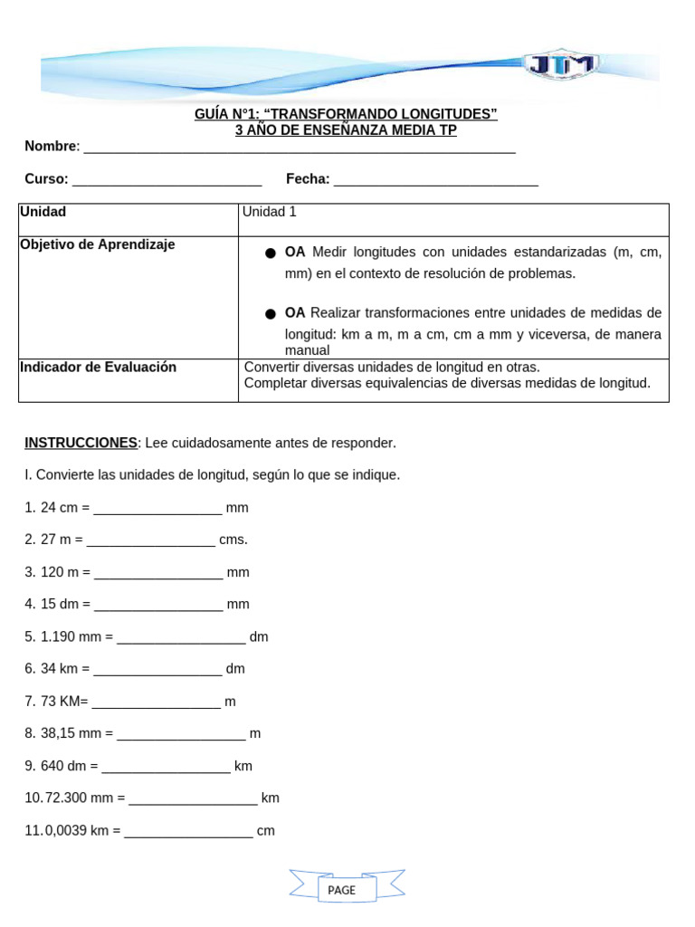 Guía de Conversión de Longitudes | PDF