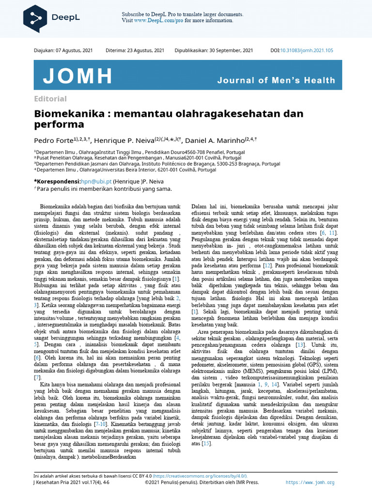 Jurnal 1 Biomekanika Id | PDF