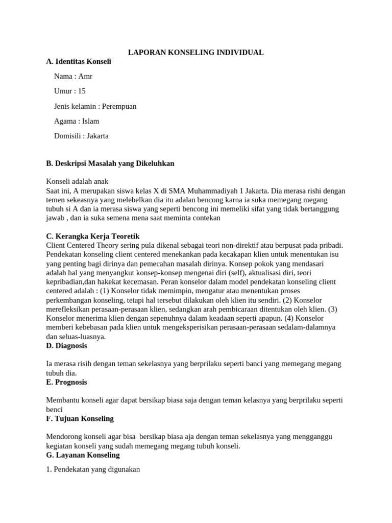 Laporan Konseling Individual | PDF