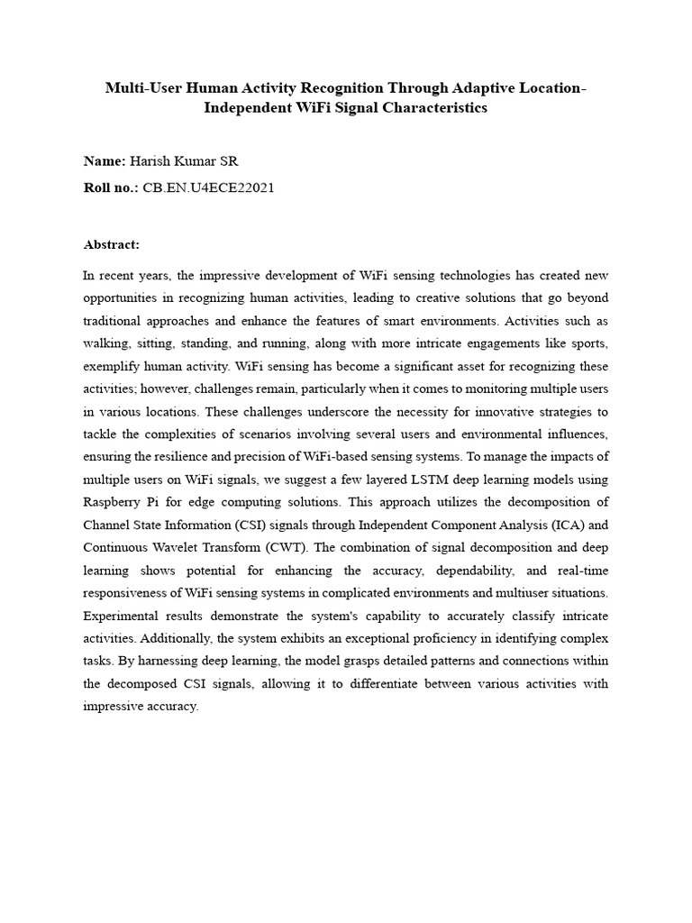 Human Activity Recognition Using Deep Learning Models Pdf