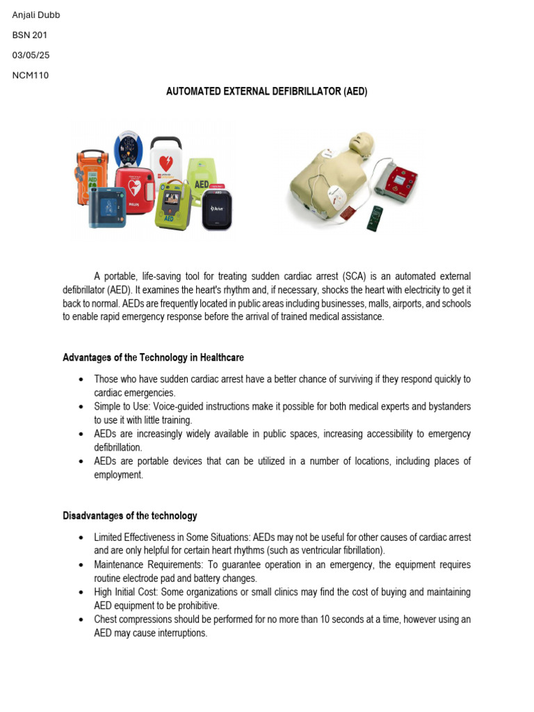 Understanding Automated External Defibrillators | PDF | Cardiac Arrest | Cardiopulmonary ...