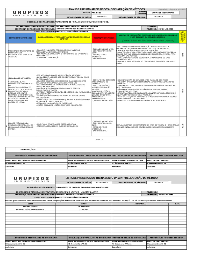 1 - Apr- Tratamento de Juntas e Labio Polimerico de Pisos. | PDF