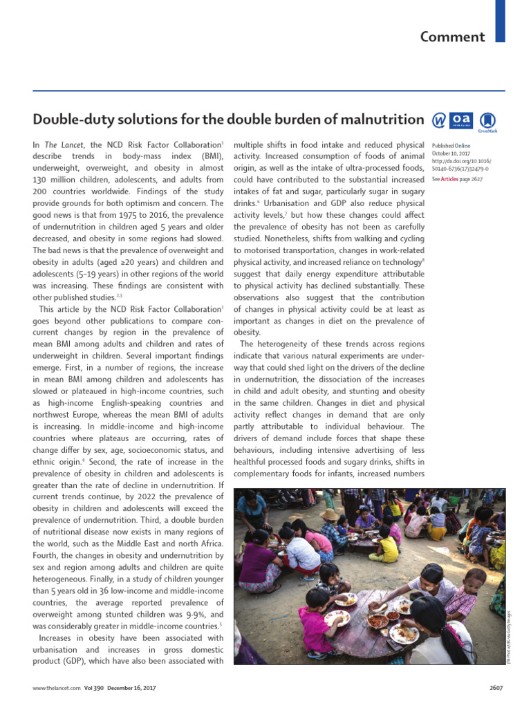 Double Burden of Malnutrition Trends | PDF | Obesity | Malnutrition