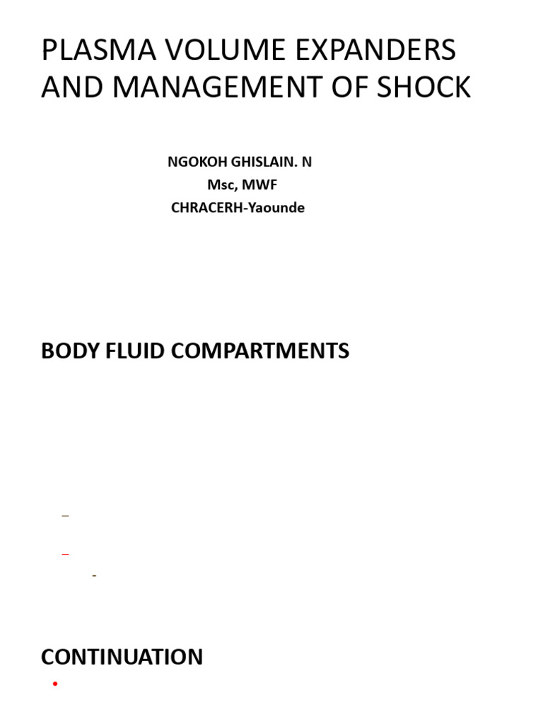 Plasma Expanders and Shock-2 | PDF | Saline (Medicine) | Medical ...