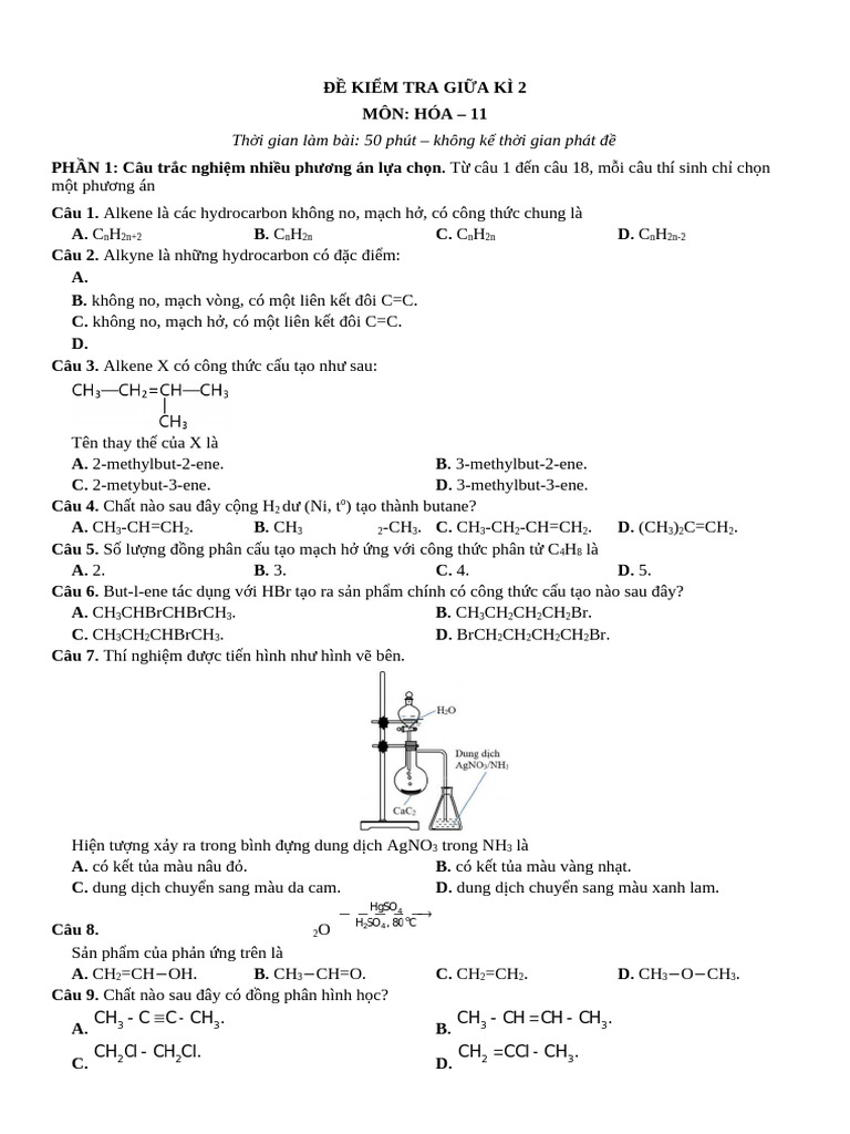 46 - GHK 2 Hóa 11 - Trương TH CH Hoàng - Gia Lai | PDF