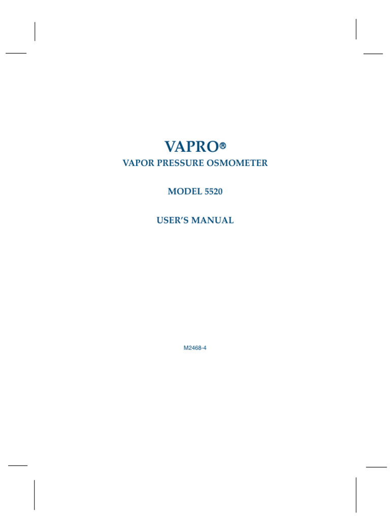 Vapro 5520 Vapor Pressure Osmometer Manual | PDF | Thermocouple | Fuse ...