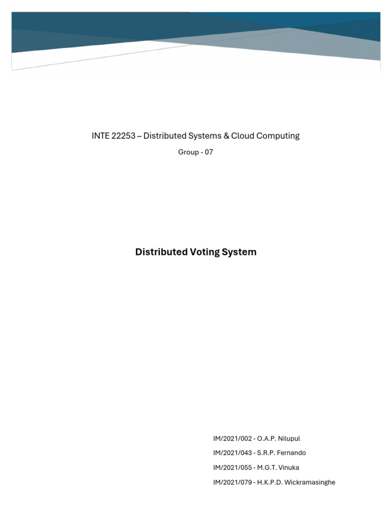 Group 07 - Project Proposal | PDF | Scalability | Distributed Computing