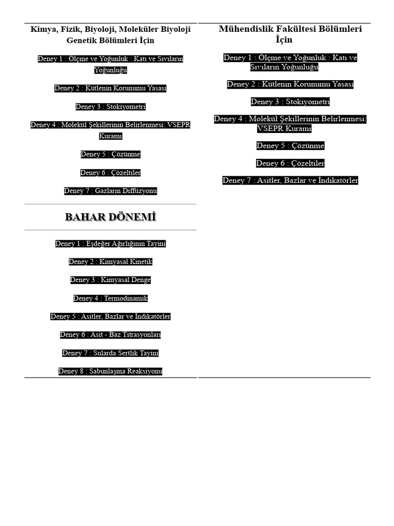 Genel Kimya Lab Muh | PDF