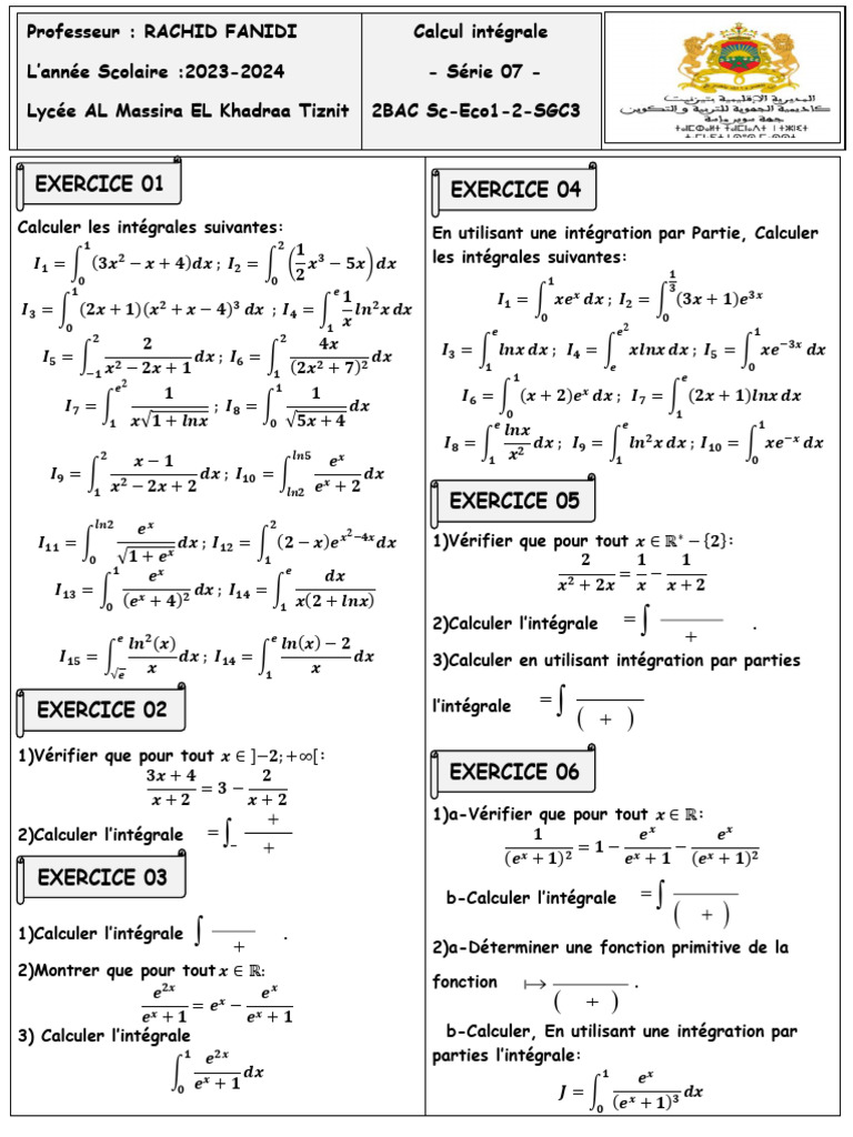Calcul-Int__gral | PDF | Intégral | Calcul