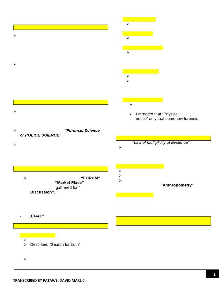 Forensic Science: Personal Identification Methods | PDF | Forensic ...