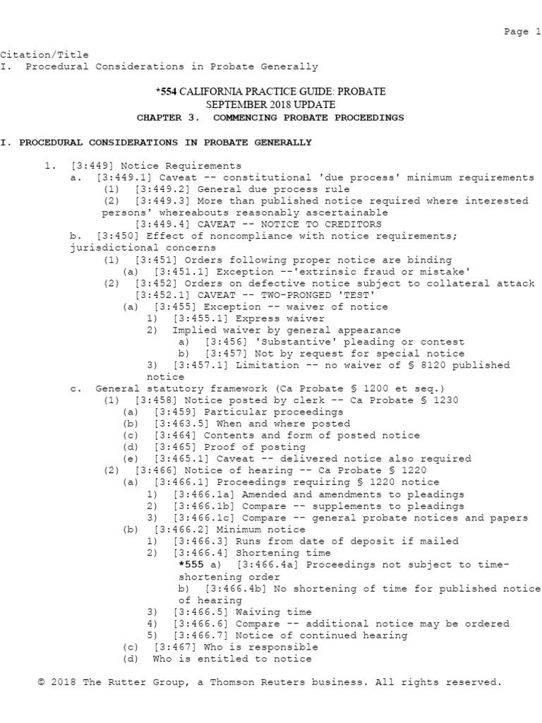 Notice Requirements in California Probate | PDF | Conservatorship | Probate