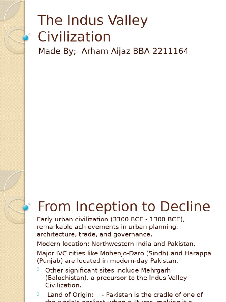 The Indus Valley Civilization - Org.pst | PDF