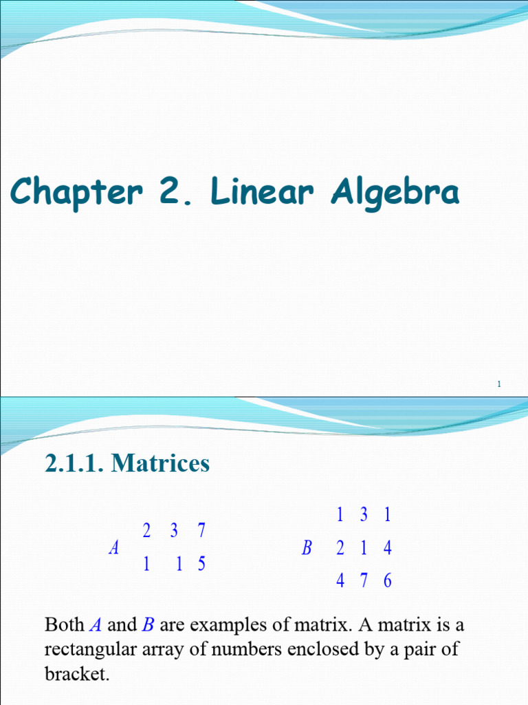 Chapter 2. Linear Algebra | PDF | Matrix (Mathematics) | Mathematical Analysis