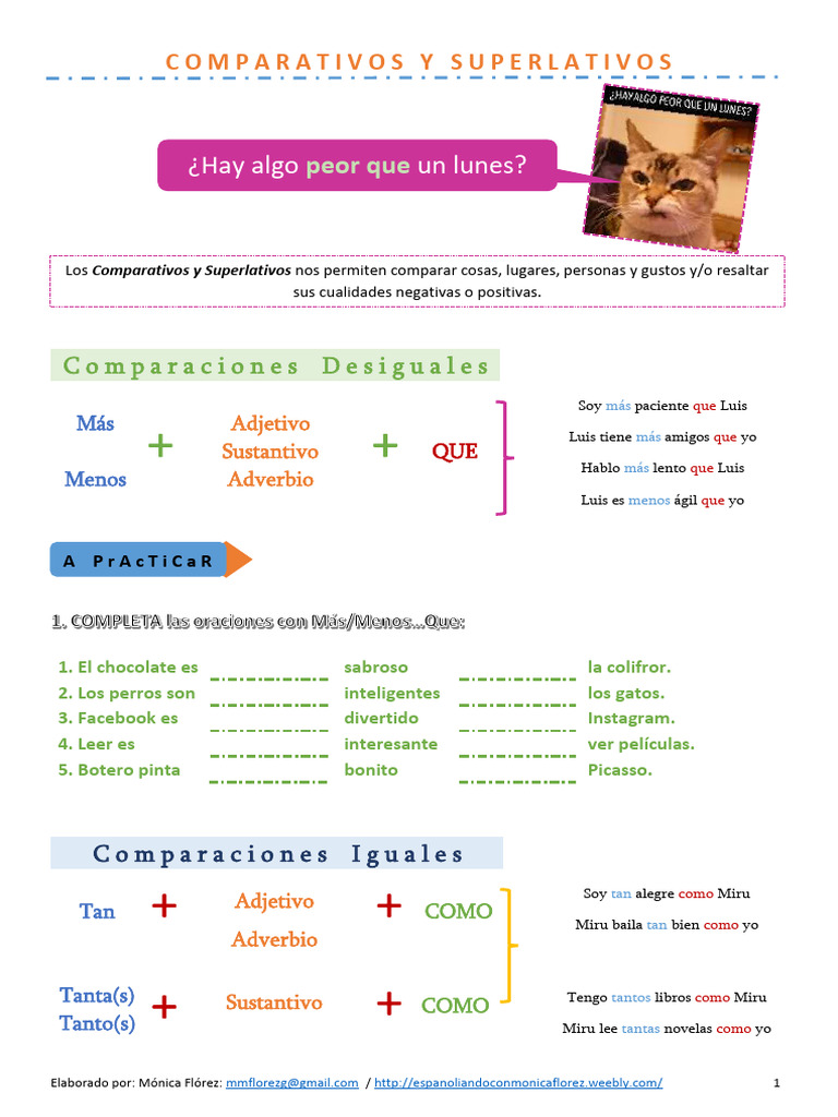 Comparativos y Superlativos en Español | PDF