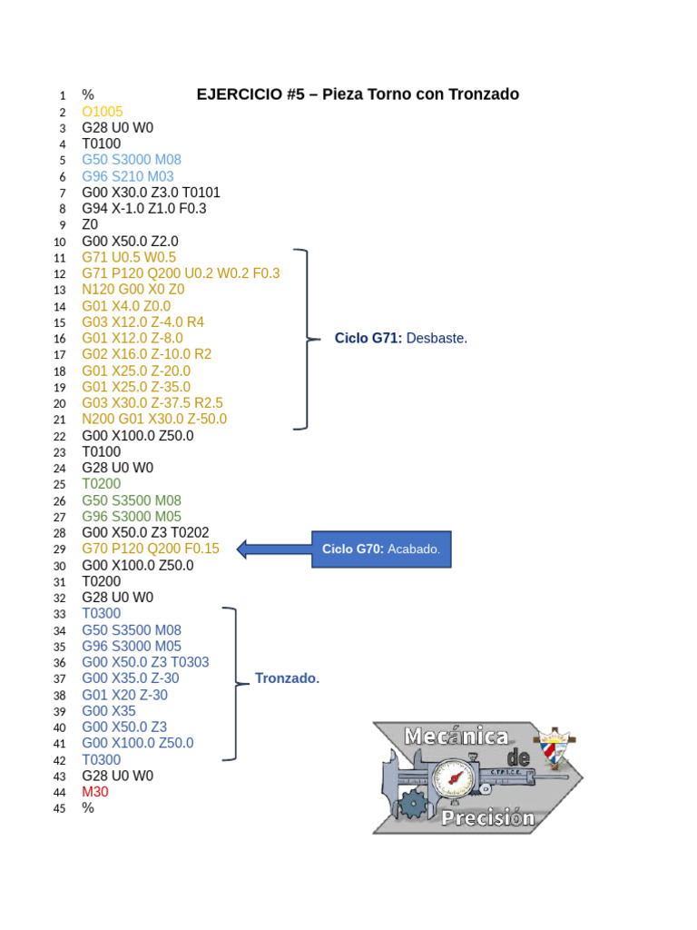 Ejercicio 5 - Torno CNC Con Tronzado | PDF