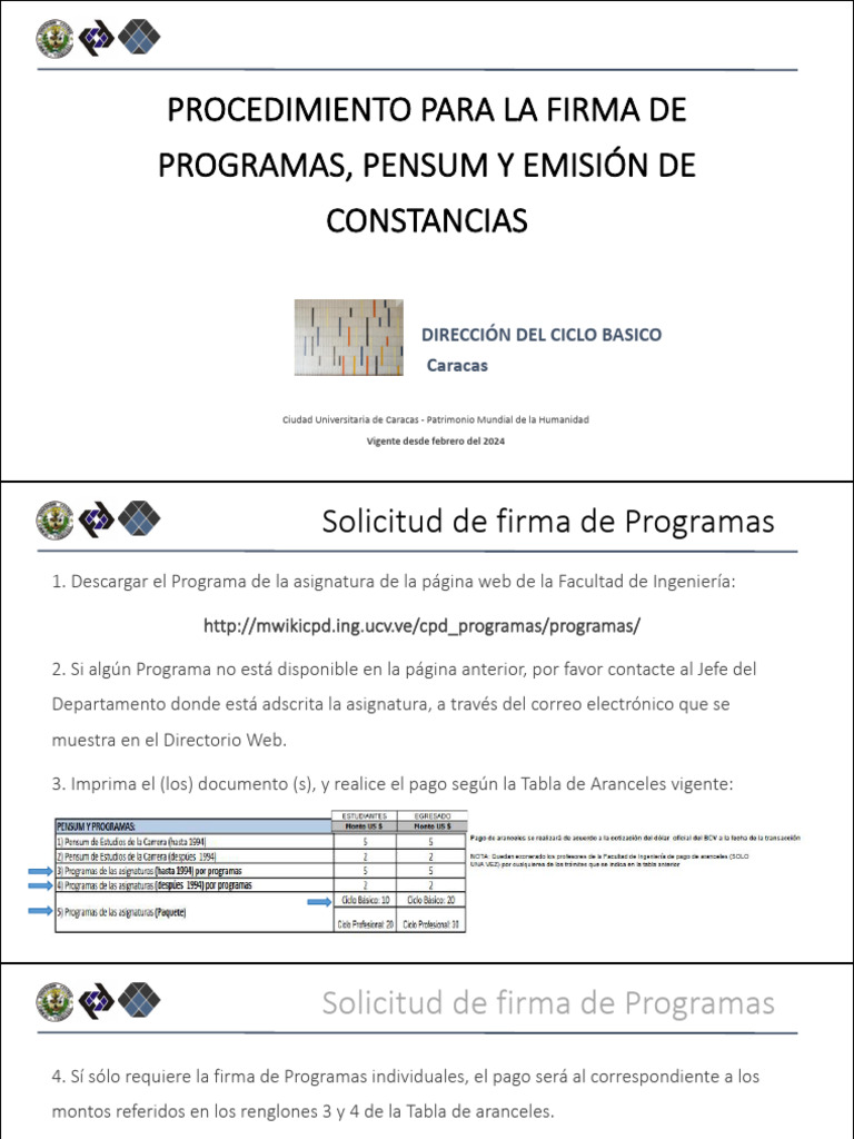 Procedimiento-Programas PensumCB | PDF