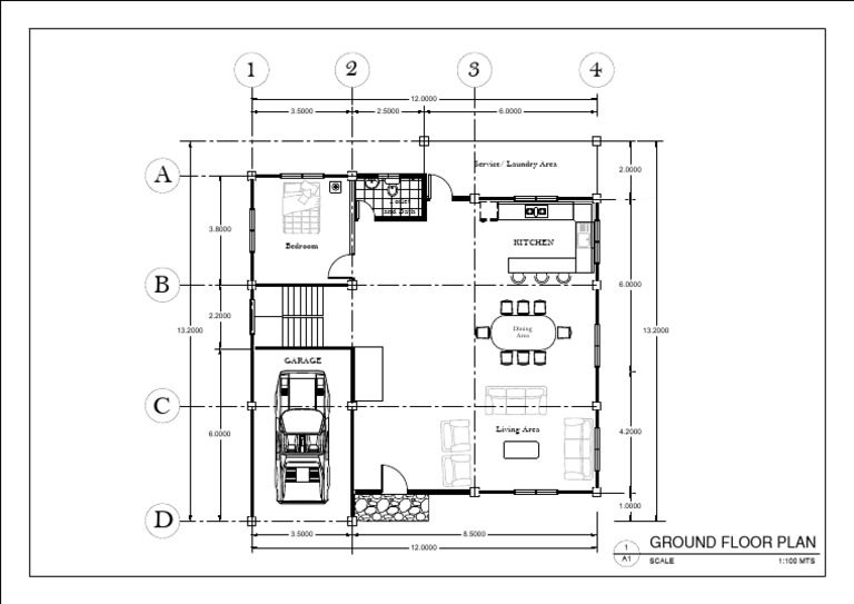 Ground Floor Plan Layout Details | PDF
