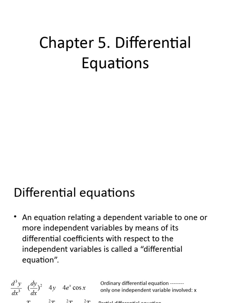 Chapter 4. Differential Equations | PDF | Ordinary Differential ...