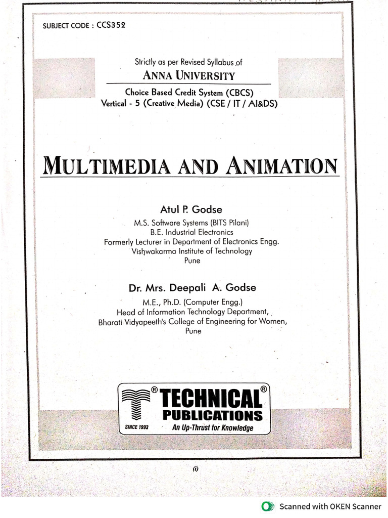 CCS352 - Multimedia and Animation Book | PDF